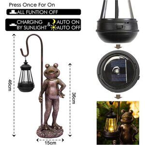 Accents | Large Frog Statue With Solar Lantern Outdoor Lawn Decoration ...
